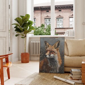 Fox Art Wall Print, Vintage Fox Print, Fox Art Print, Fox Poster ...