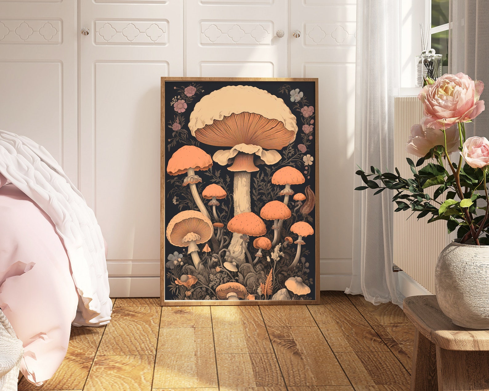 Mushroom Art Print, Mushroom Print, Botanical Wall Decor, Living Room ...