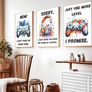 Gaming Print, Gaming Poster Set, Gaming Wall Art, Gaming Room Decor ...