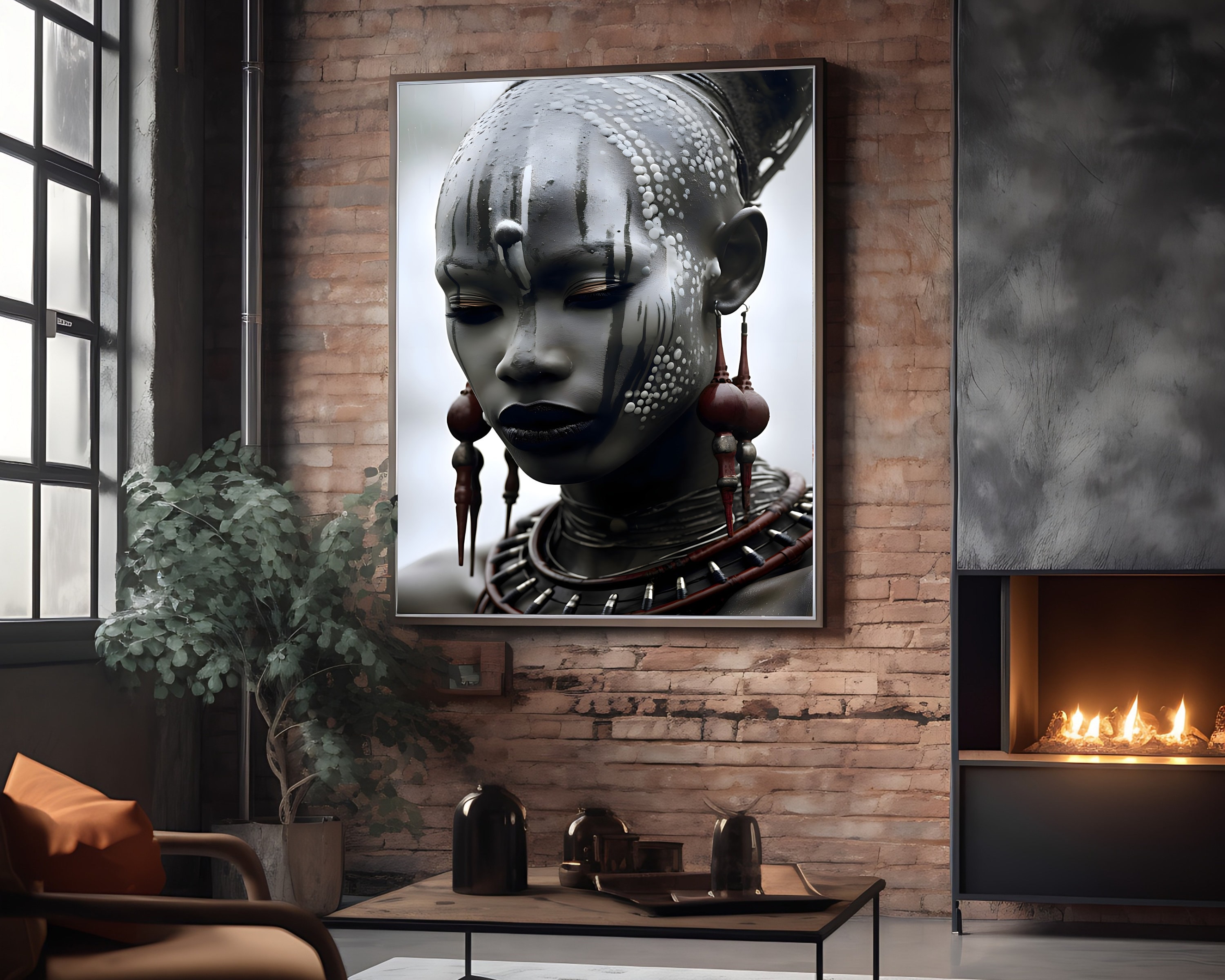 Maasai Warrior Woman Art, African Wall Decor, Travel Poster, African ...