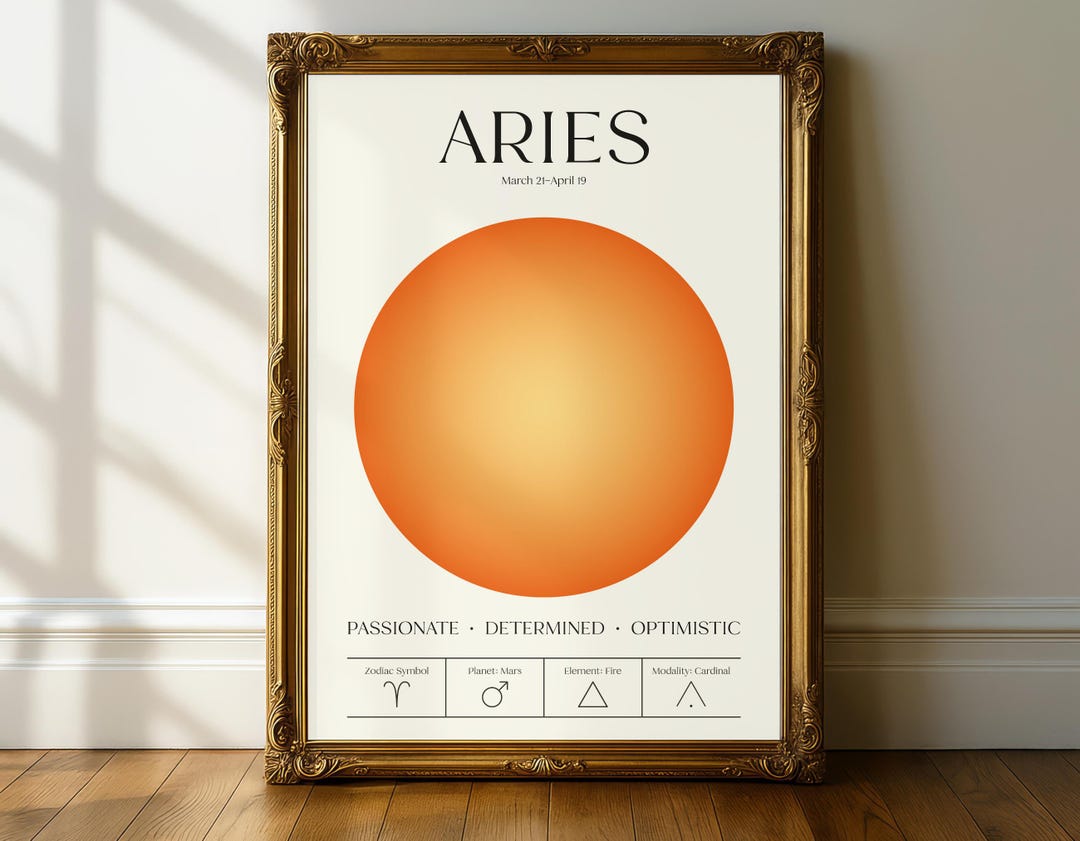 Areis Zodiac Aura Print, Aries Wall Art, Zodiac Poster, Aries Wall Art ...
