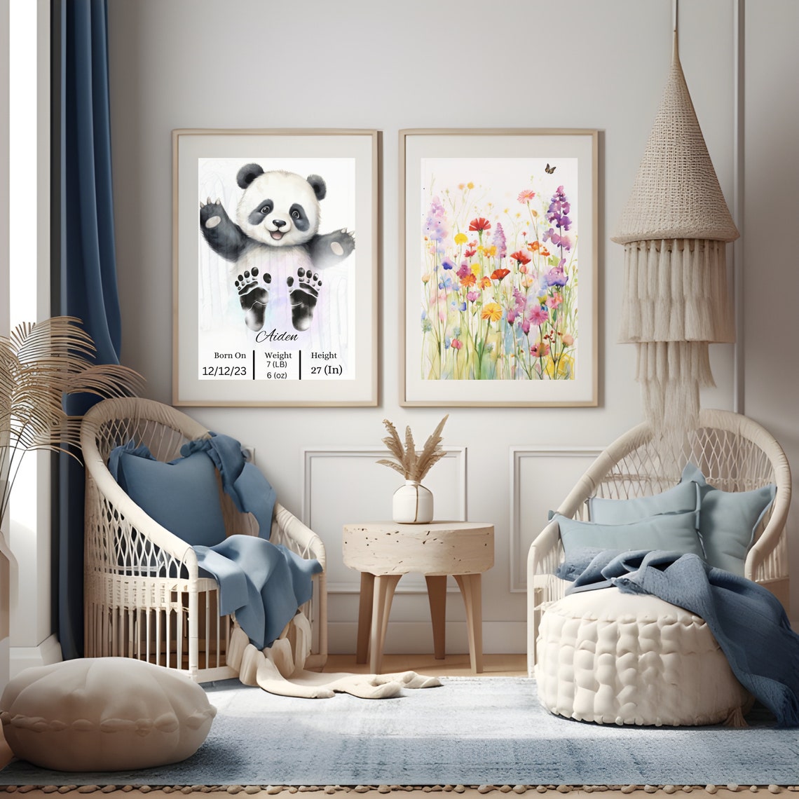Personalized Baby Gift, Footprint Set, Diy Kit Nursery Animals ...