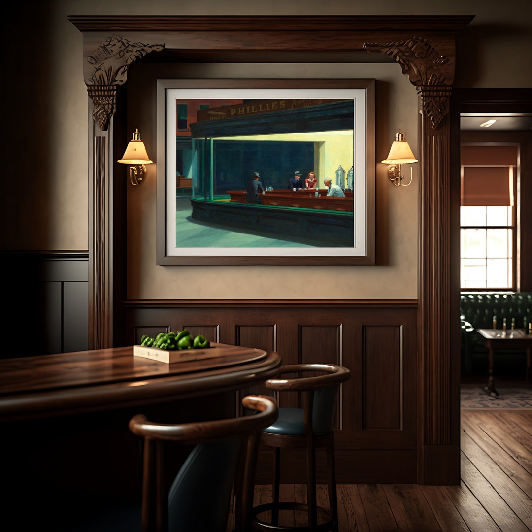 Nighthawks 1942 Oil Painting by Edward Hopper Nighthawks Edward Hopper ...