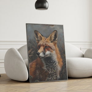 Fox Art Wall Print, Vintage Fox Print, Fox Art Print, Fox Poster ...
