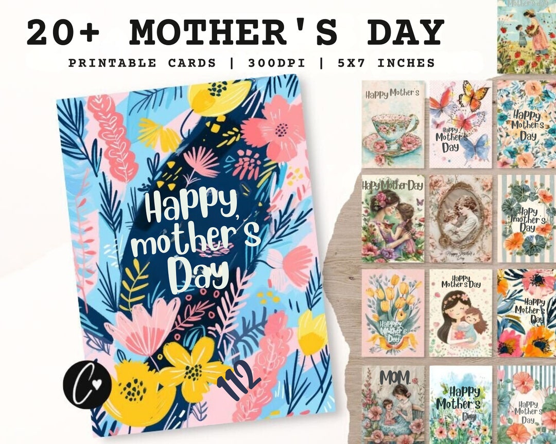 Mother's Day Card Bundle, Instant Digital Download, Art Craft ...