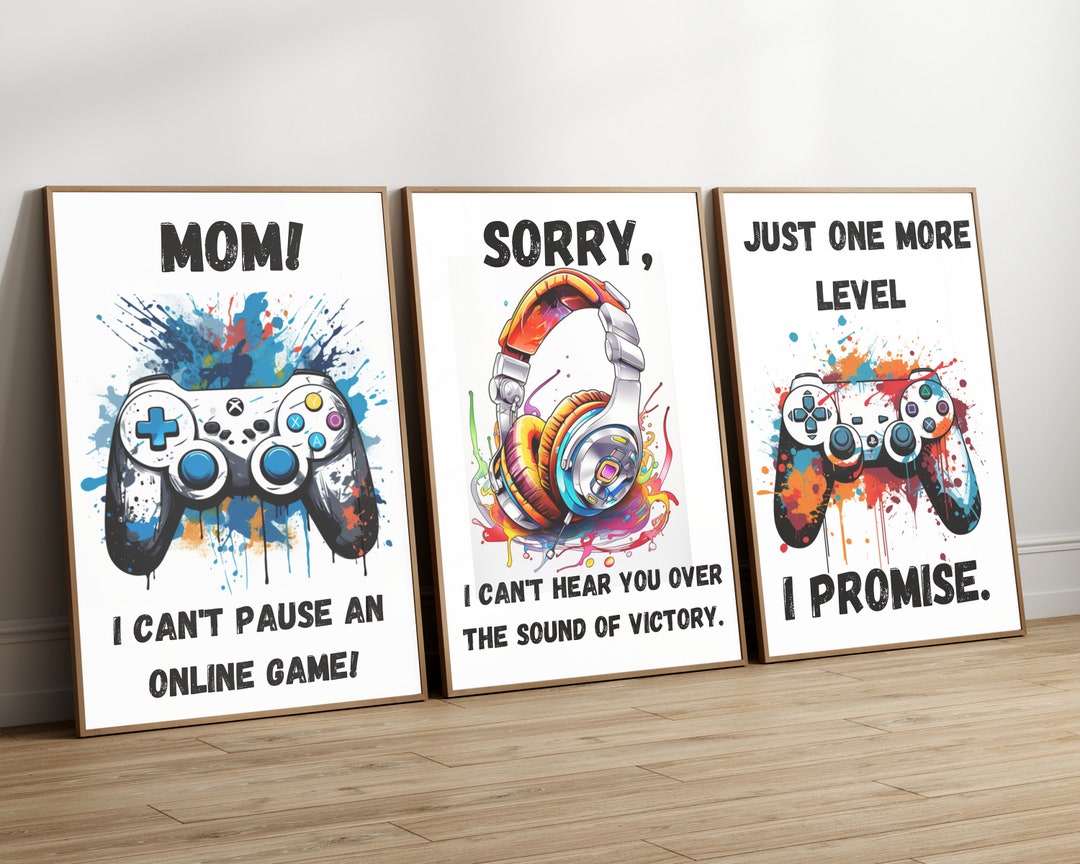 Gaming Print, Gaming Poster Set, Gaming Wall Art, Gaming Room Decor, Gamer Gift, Games Room Art ...
