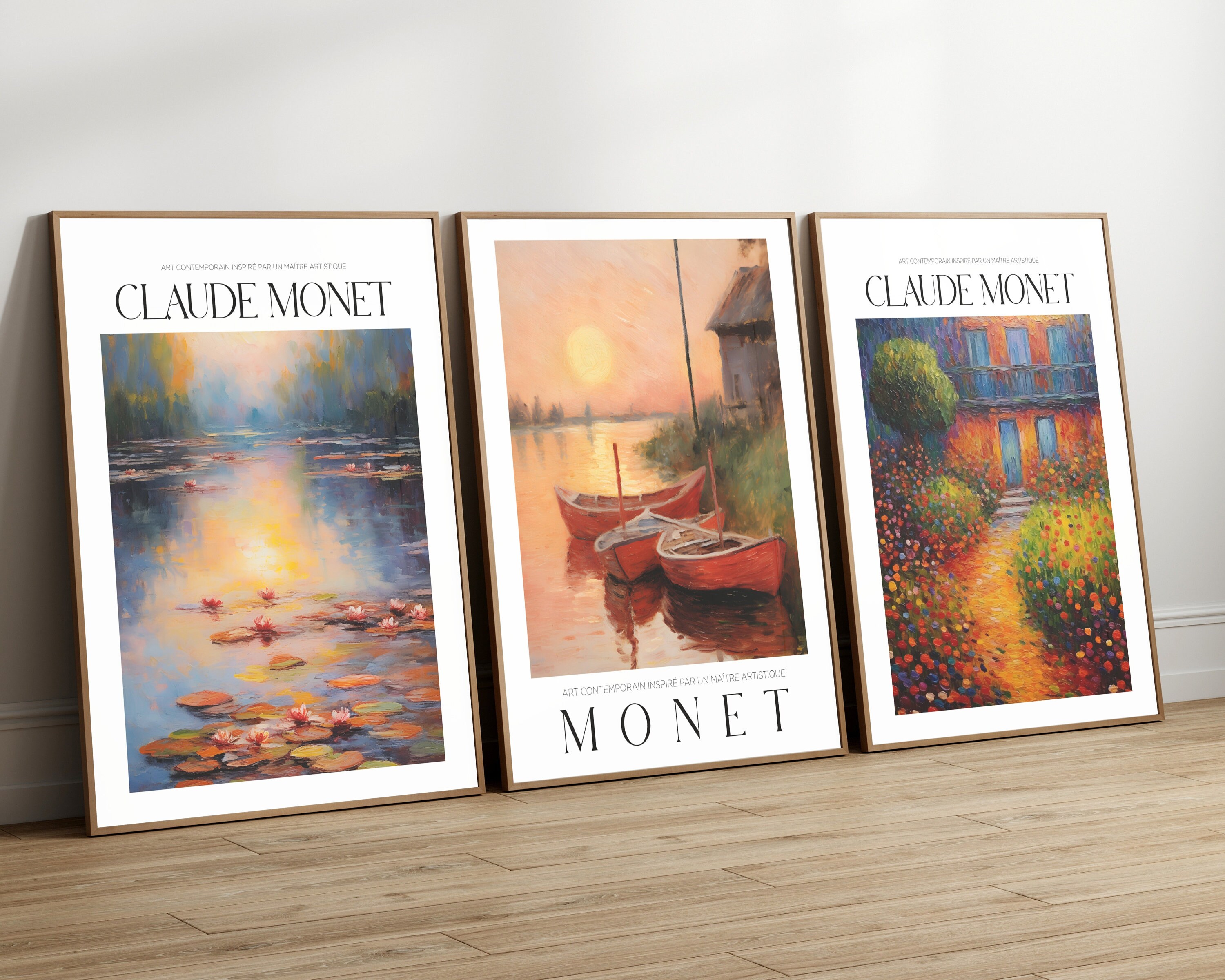 Vintage French Home Decor, Claude Monet Set of 3 Prints, Monet Art ...