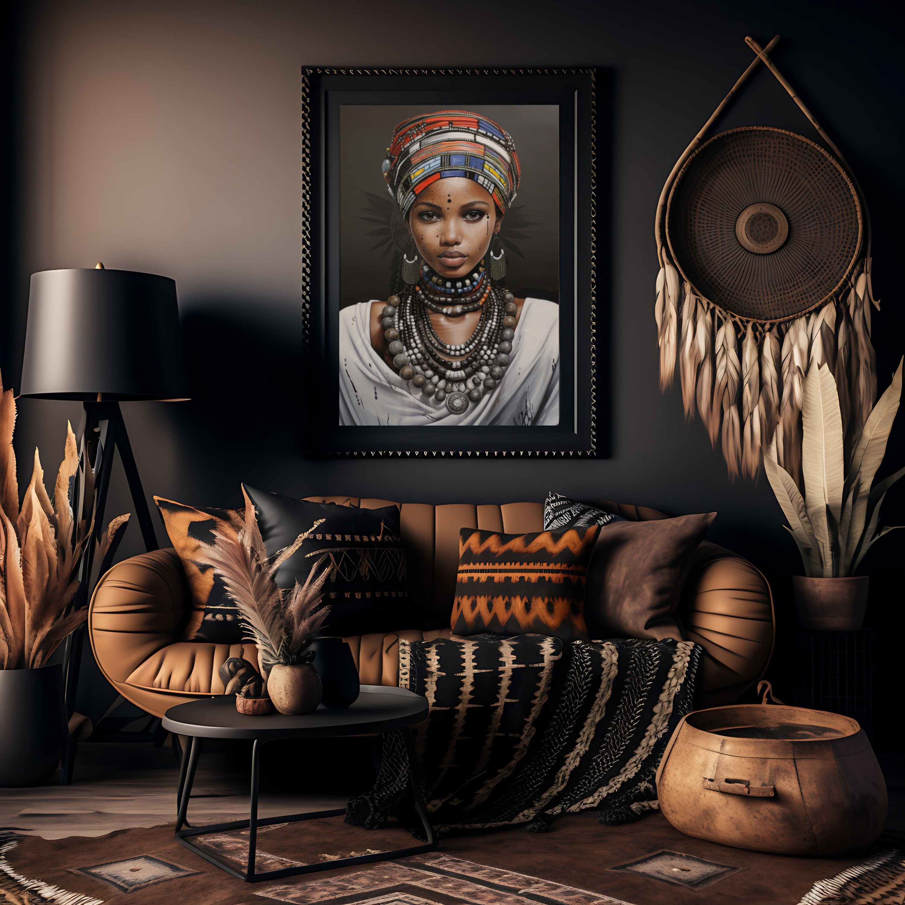 African Woman Art Prints Modern Afro Print, Afro Bohemian Décor, Black ...