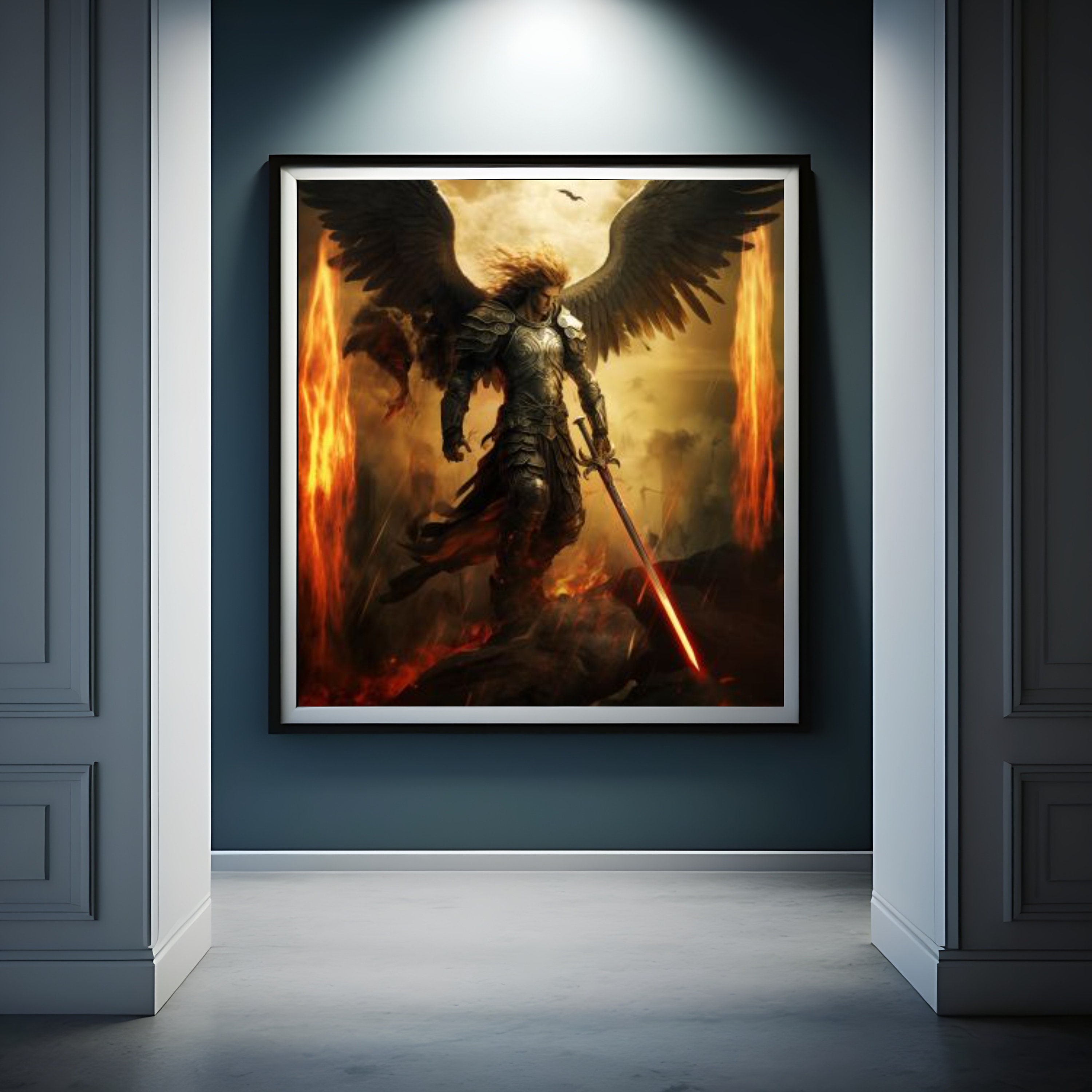 Warrior Archangel St Michael Painting, Traditional Catholic Art, Modern ...