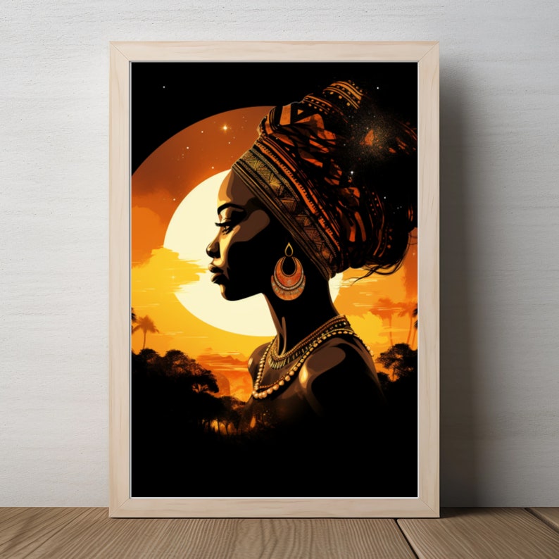 African Woman Portrait Above Bed Wall Art Print Afro Art - Etsy