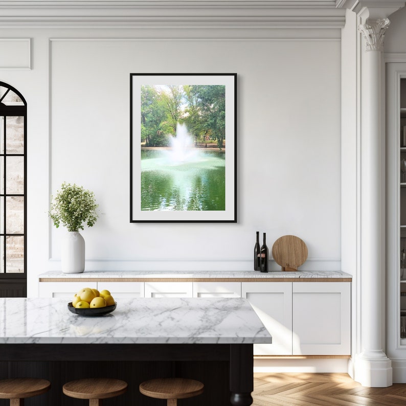 Fountain Wall Print Nature Wall Art Flower Art Print River - Etsy