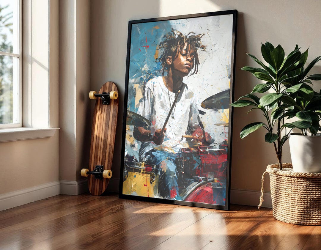 Abstract Drums Art, Music Room Wall Art, Music Poster, Music Wall Art ...