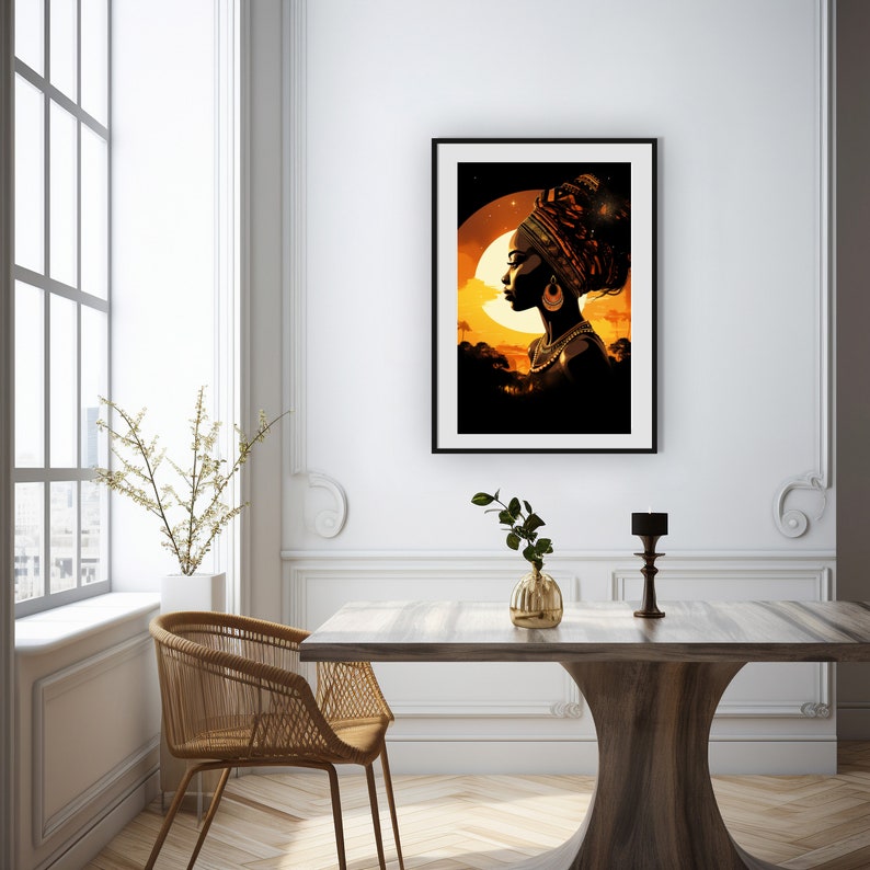 African Woman Portrait Above Bed Wall Art Print Afro Art - Etsy