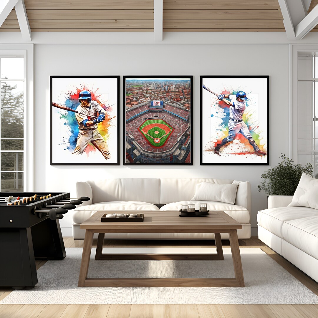 DIY Baseball Print, Set of 3 Patent Prints, Sports Poster, Baseball Fan ...