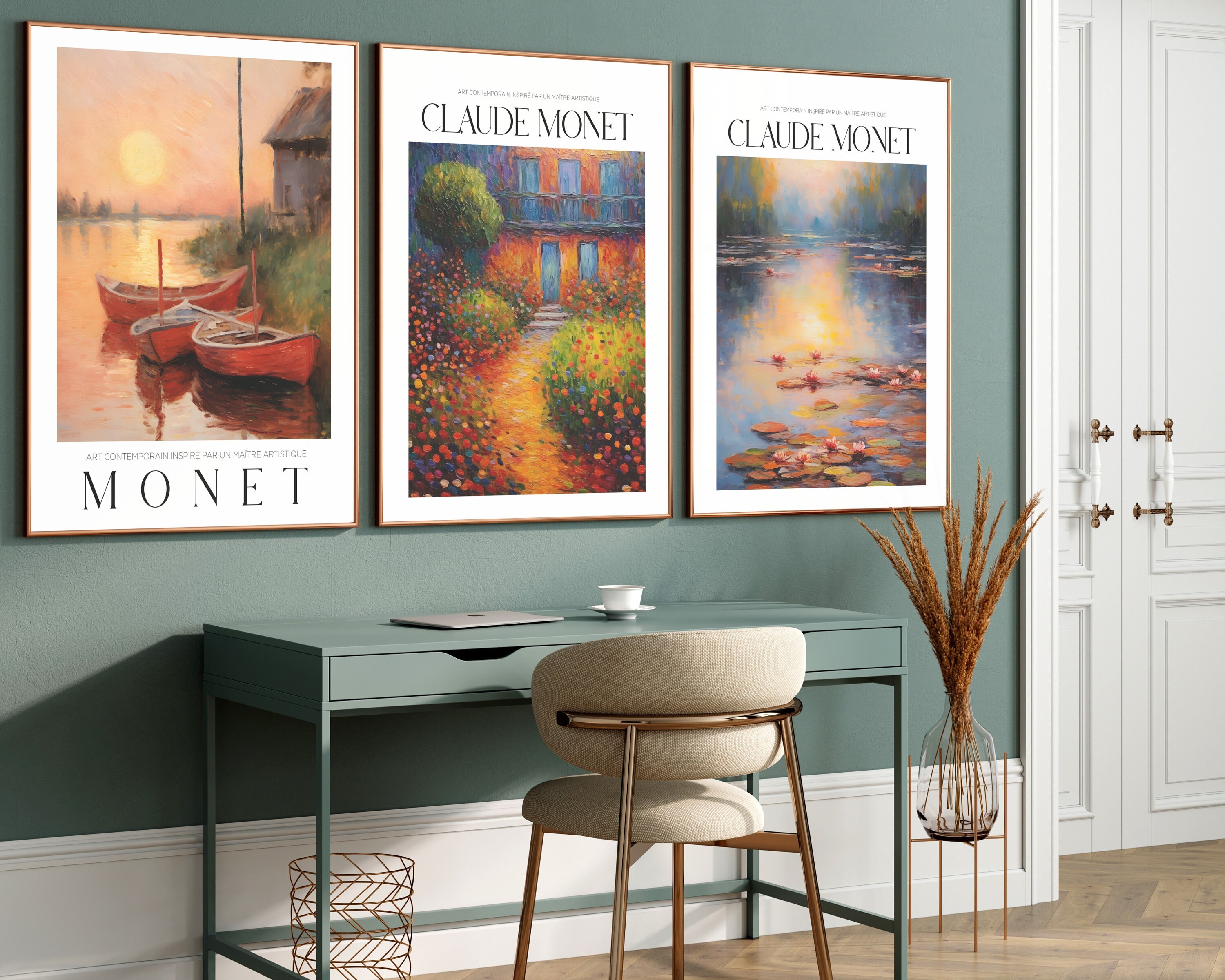 Vintage French Home Decor, Claude Monet Set of 3 Prints, Monet Art ...