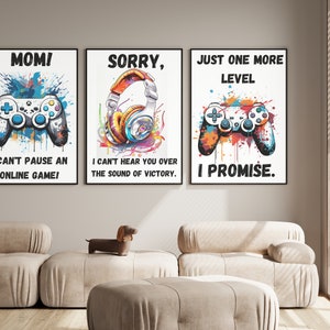 Gaming Print, Gaming Poster Set, Gaming Wall Art, Gaming Room Decor ...