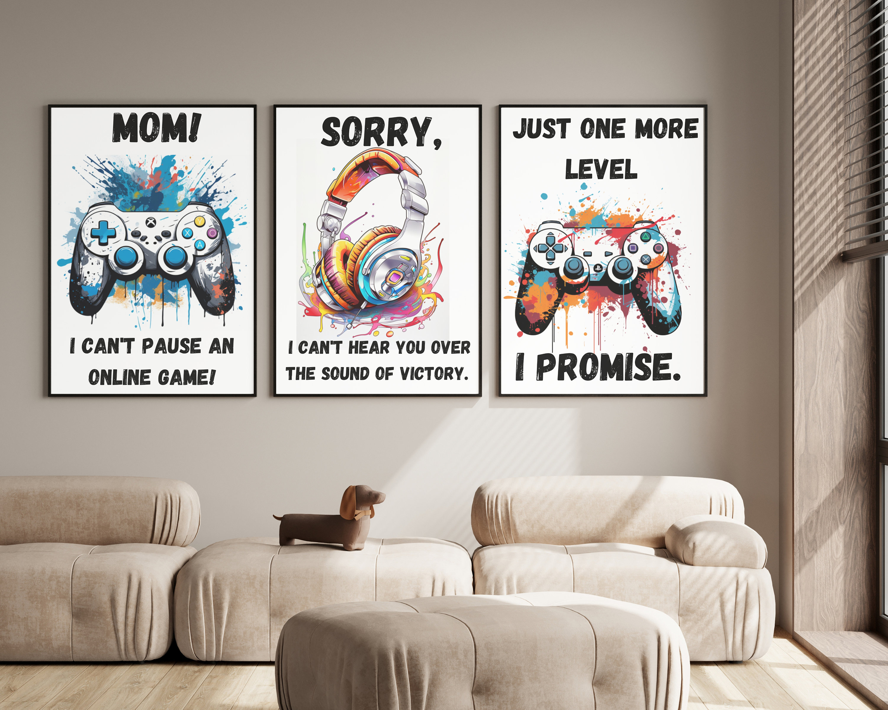 Gaming Print, Gaming Poster Set, Gaming Wall Art, Gaming Room Decor ...