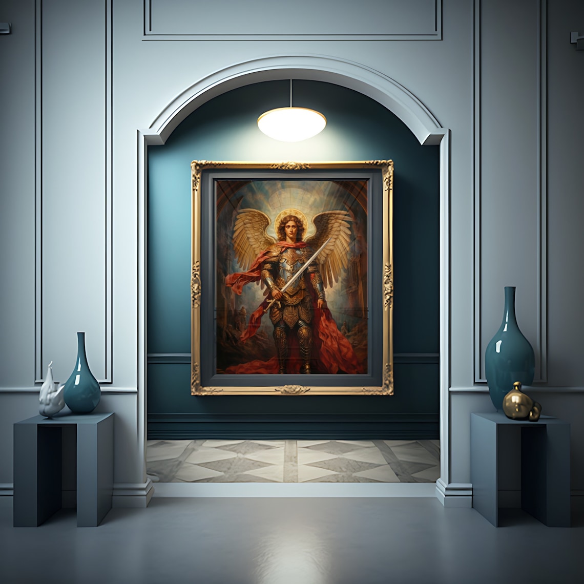 Antique Archangel Painting, Catholic Art Print, Traditional Catholic ...