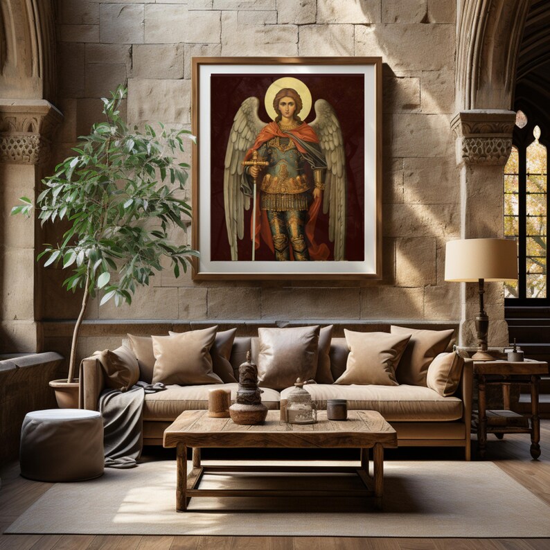 Antique Archangel Painting, Catholic Art Print, Traditional Catholic ...