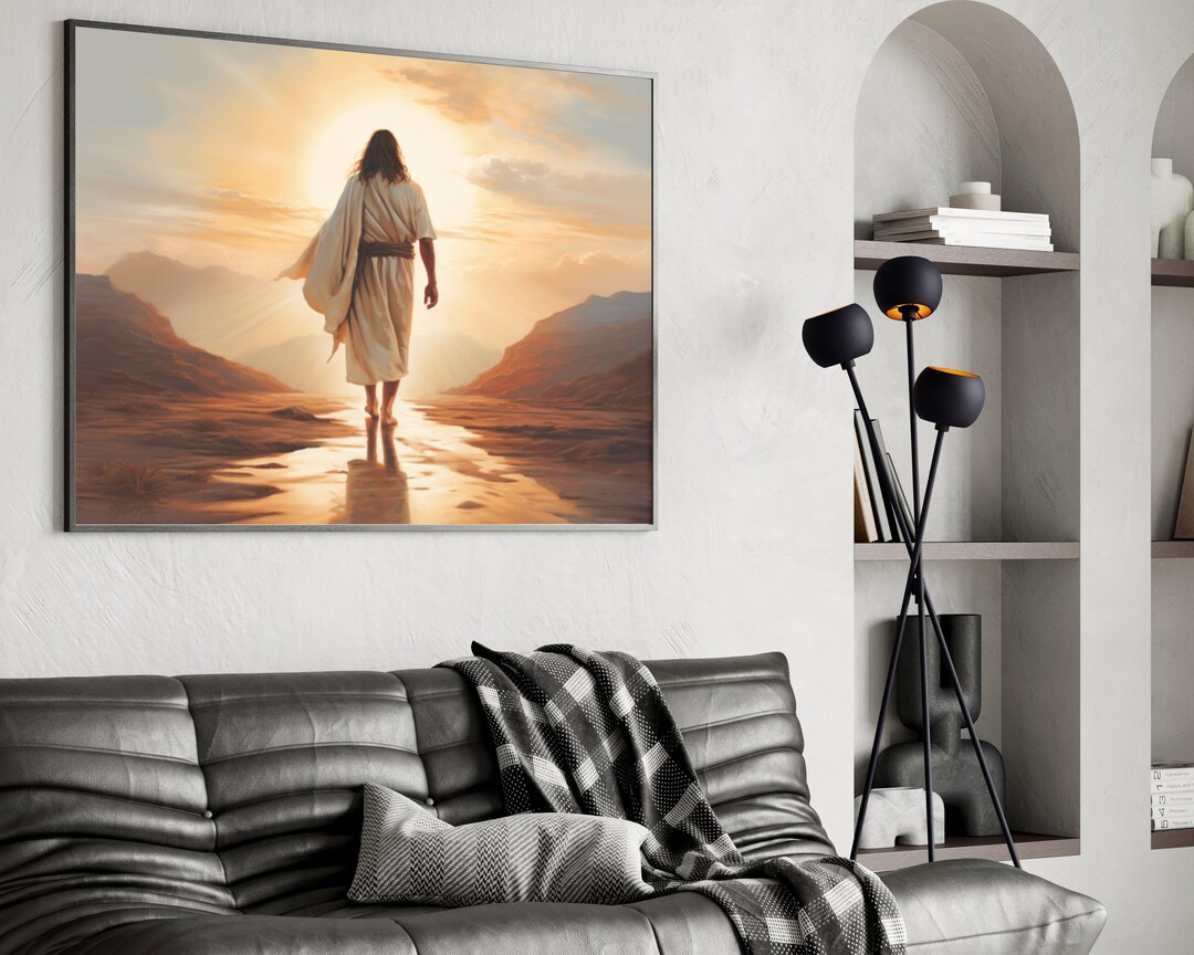 Follow Me Jesus, Jesus Walking Art, the Journey Home Bible Art, Modern ...