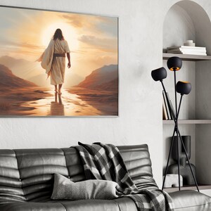 Follow Me Jesus, Jesus Walking Art, the Journey Home Bible Art, Modern ...