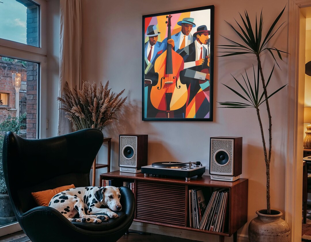 Black Jazz Abstract Wall Art, Music Art, Music Wall Art, Music Poster ...