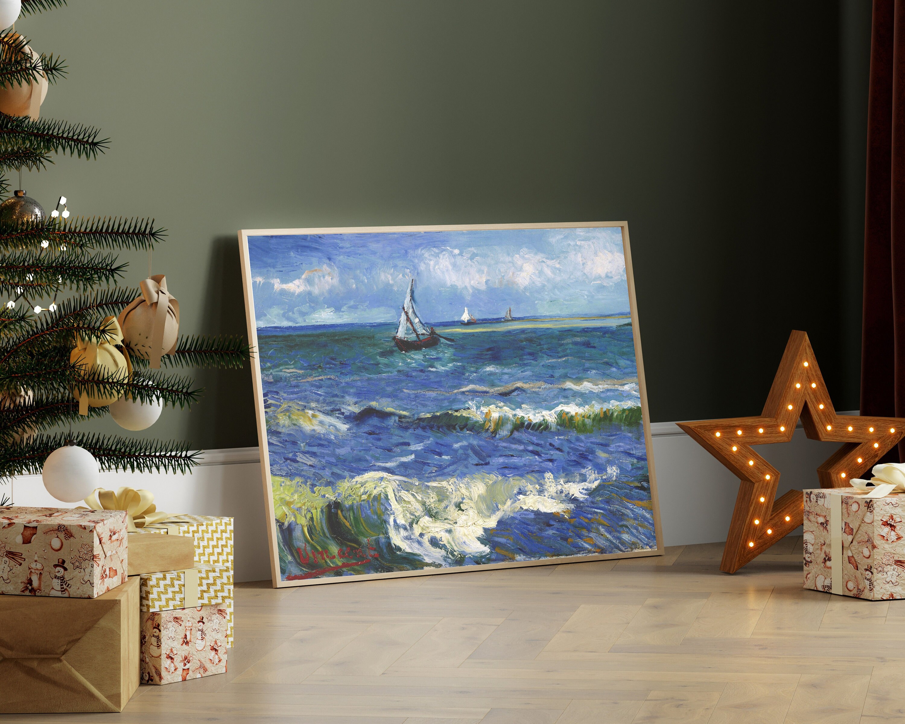 Vincent Van Gogh, Fishing Boats at Saintes Maries De La Mer, Seascape ...