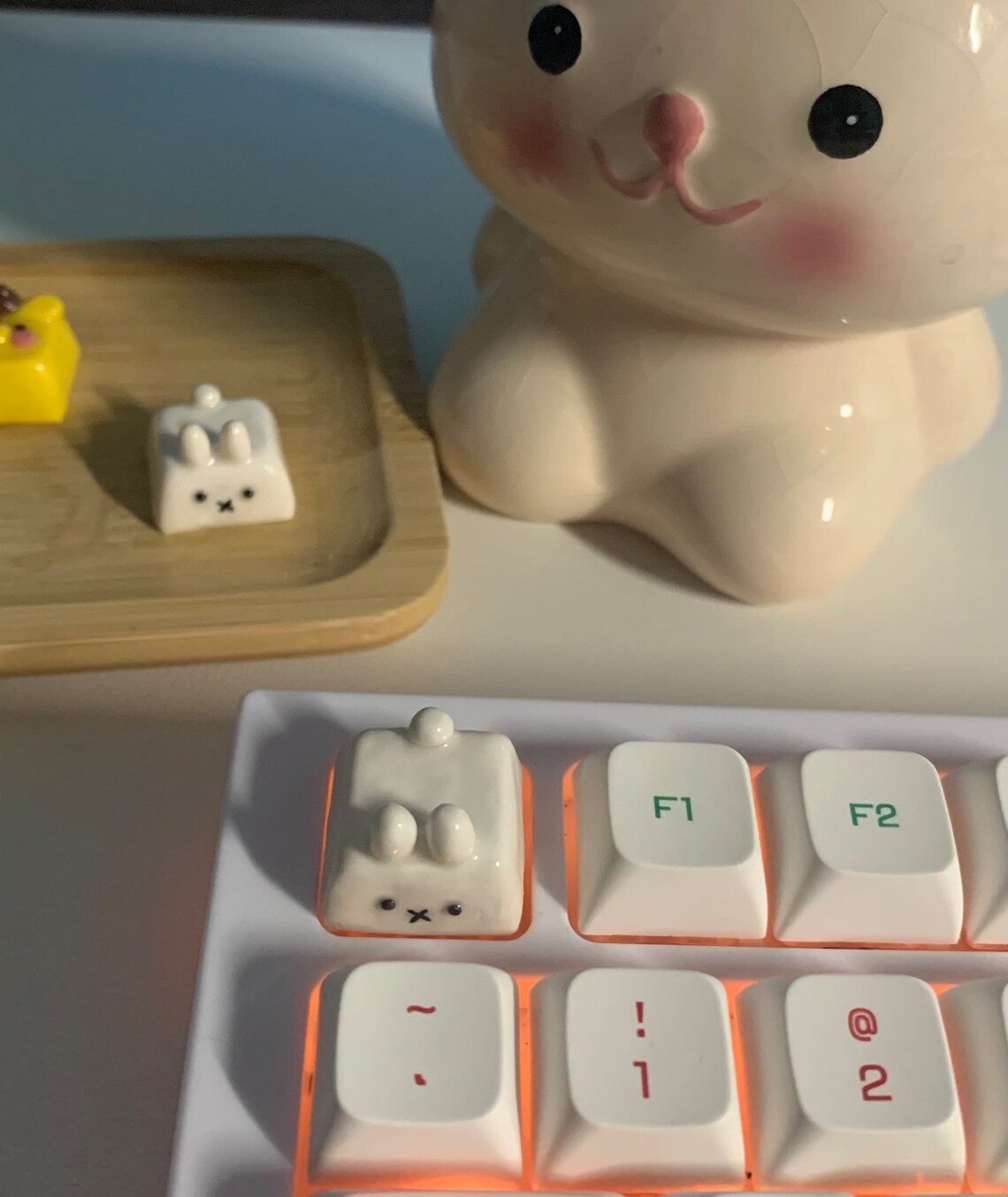 Miffy Bunny Artisan Keycap Handmade Polymer Clay, for Keyboard - Etsy
