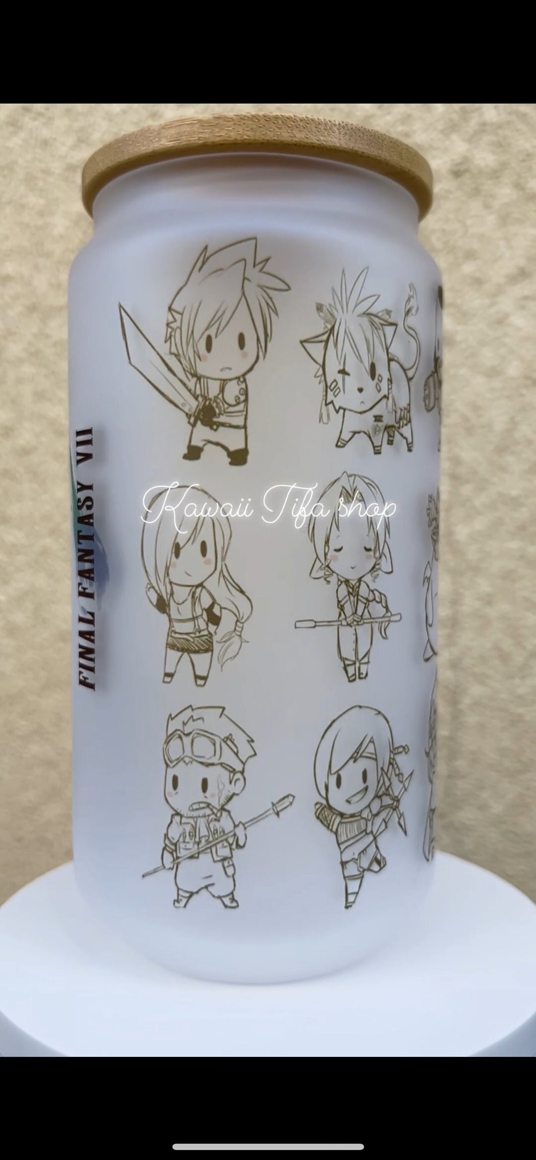Final Fantasy Tumbler / Cute Anime Fantasy 7 Cup / Final 7 Glass Cup ...