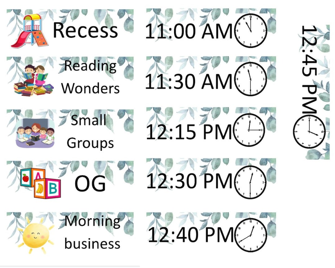 EDITABLE Daily Schedule/visual Schedule - Etsy