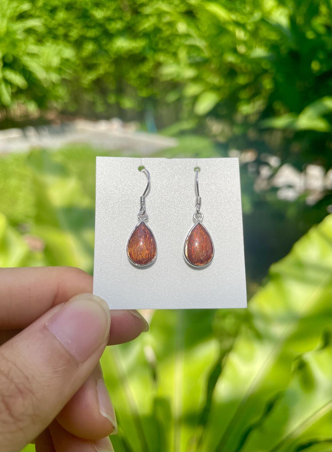 Hawaiian Small Raindrop “ua Lani” Koa Wood Dangling Earrings 925 ...