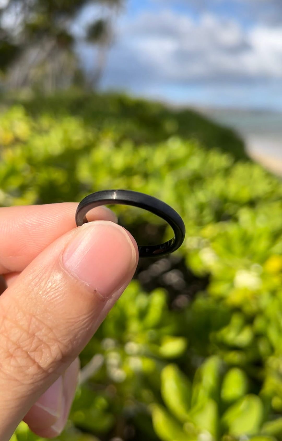 Thin Black Tungsten Ring 3mm Width Matte Black Finish With Square Edges ...