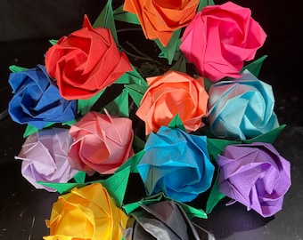 Paper Origami Flower Bouquet in Sunshine Colors - Etsy