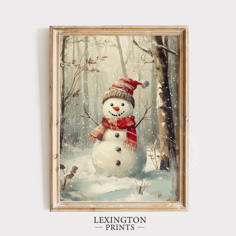Snowman Print - Etsy