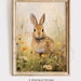 Spring Bunny Rabbit Printable, Wildflower Field Art Easter Print ...