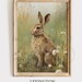 Rustic Spring Bunny Rabbit Printable, Wildflower Field Art, Vintage ...