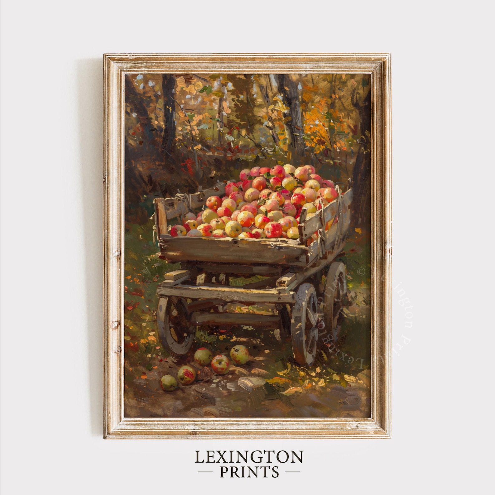 Rustic Apple Cart Print, Fall PRINTABLE Wall Art, Fall Print Autumn ...