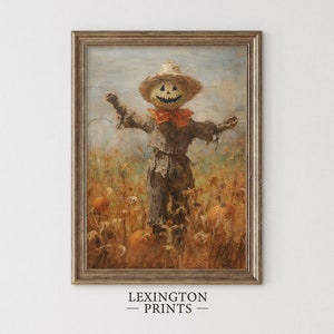 Fall Rustic Halloween Wall Art Jack O Lantern Art Scarecrow Printable ...