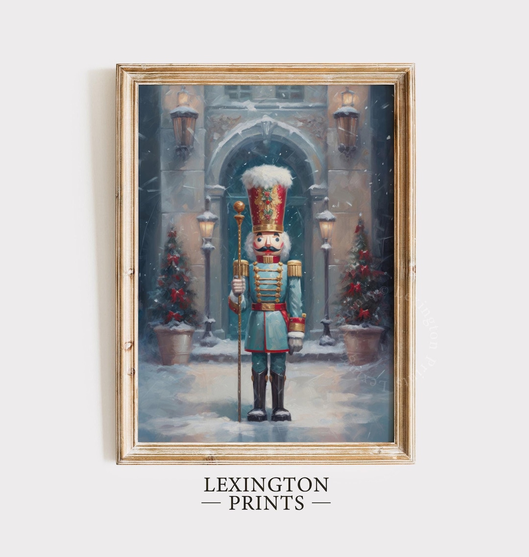 Vintage Christmas Wall Art Nutcracker Christmas Printable Christmas Oil ...