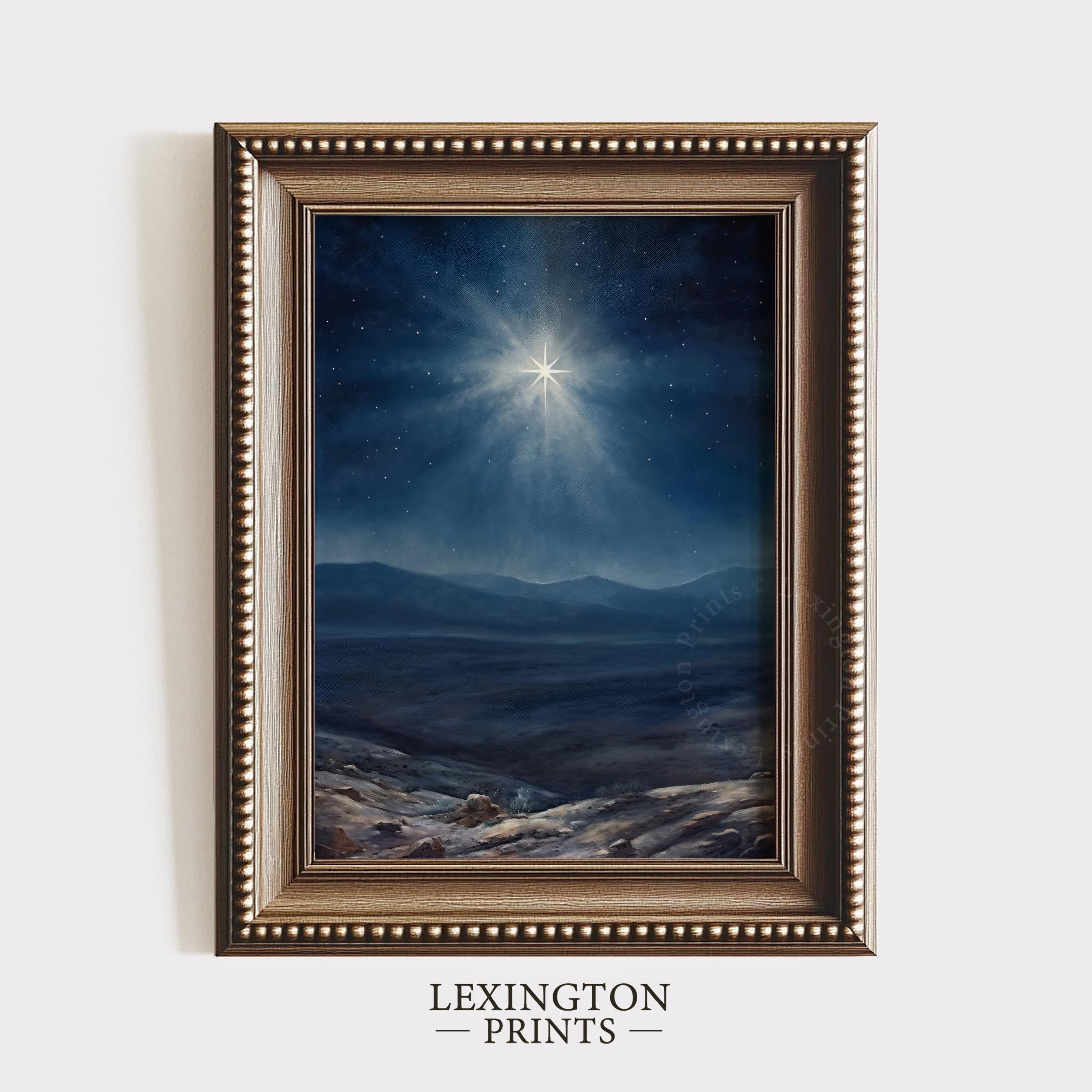 Christmas Star Christian Wall Art Christian Cross Art Christmas Wall ...