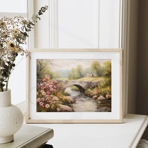 Spring Bridge Spring Landscape Print, Farmhouse Print Spring Decor ...