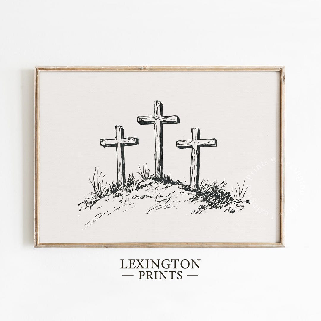 Easter Calvary Cross Print, Easter PRINTABLE Wall Art, Minimalist ...