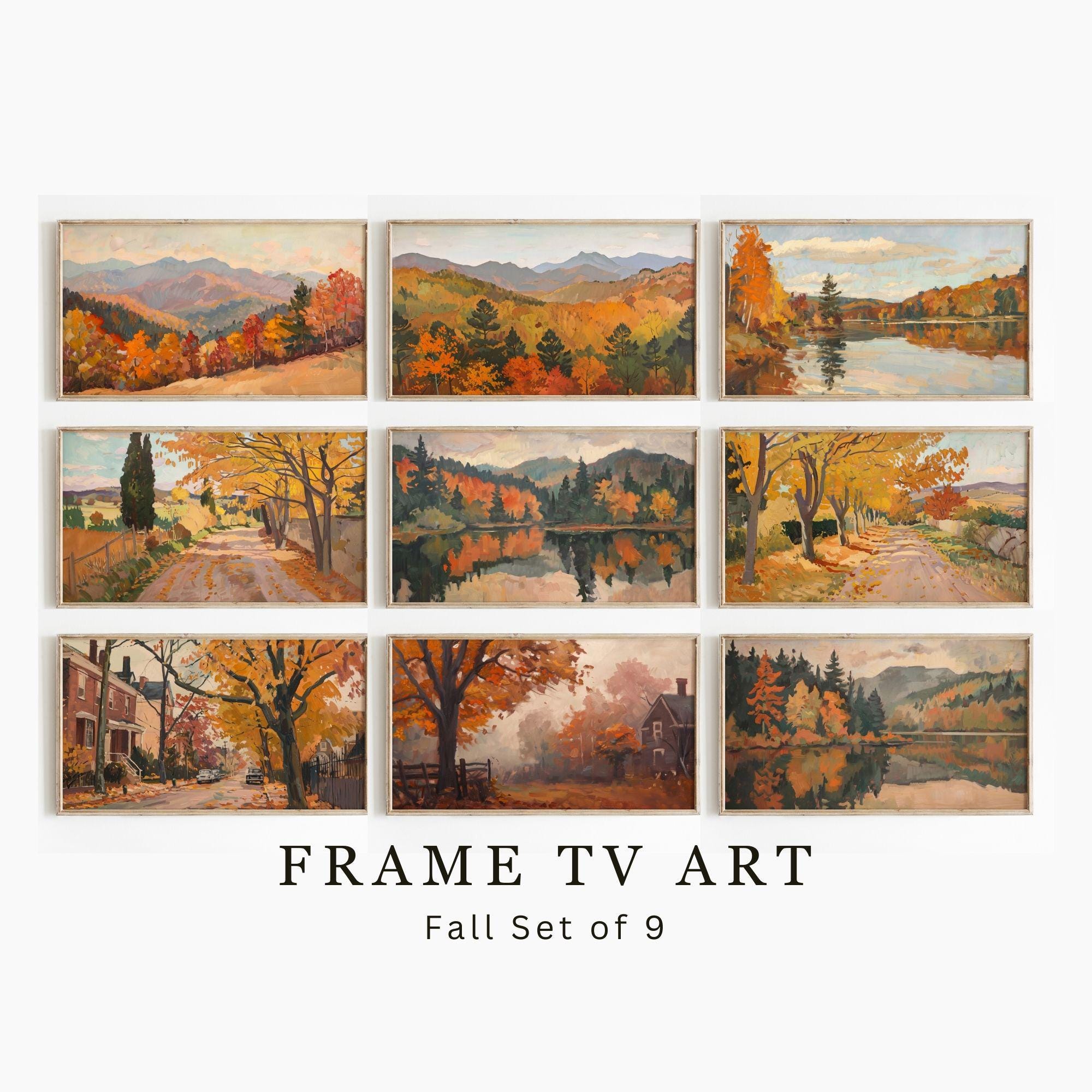 Fall Landscape TV Art Set of 9 | Samsung Frame TV Art, Fall TV Art ...