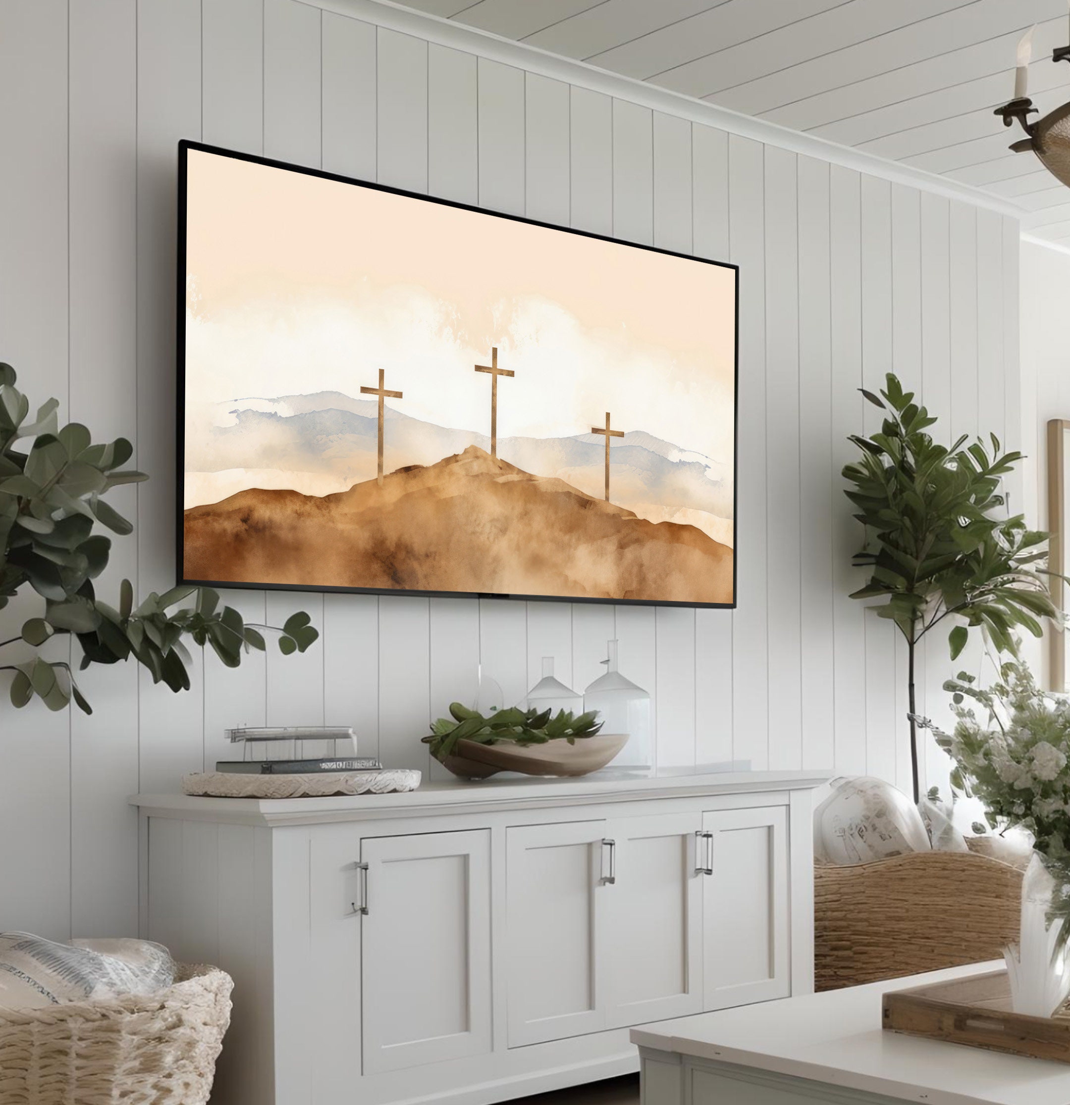 Christian Calvary TV Art Jesus TV Art, Easter Frame TV Art Christian Tv ...