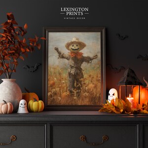 Fall Rustic Halloween Wall Art Jack O Lantern Art Scarecrow Printable ...