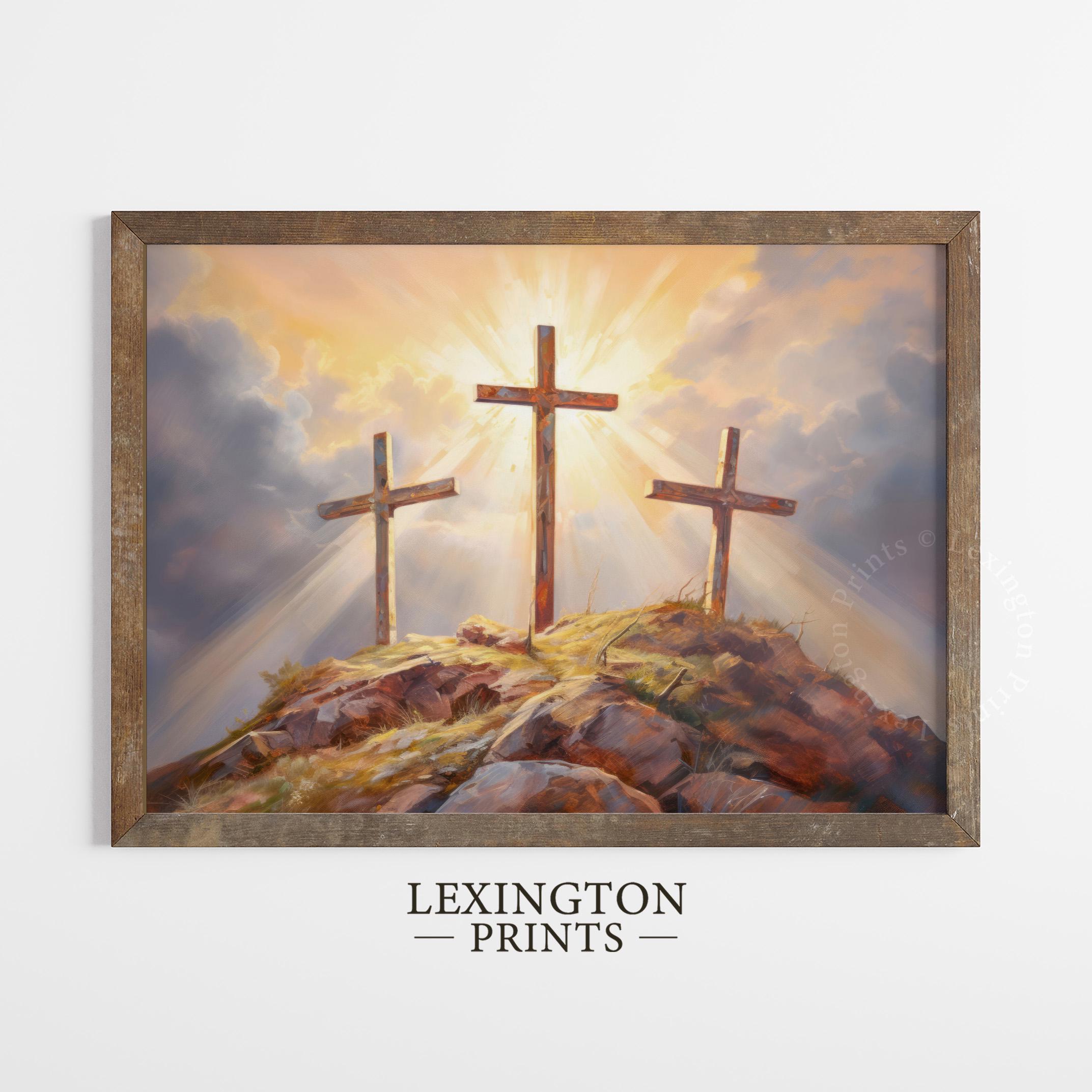 Easter Christian Wall Art Christian Cross Calvary Art Printable Art ...