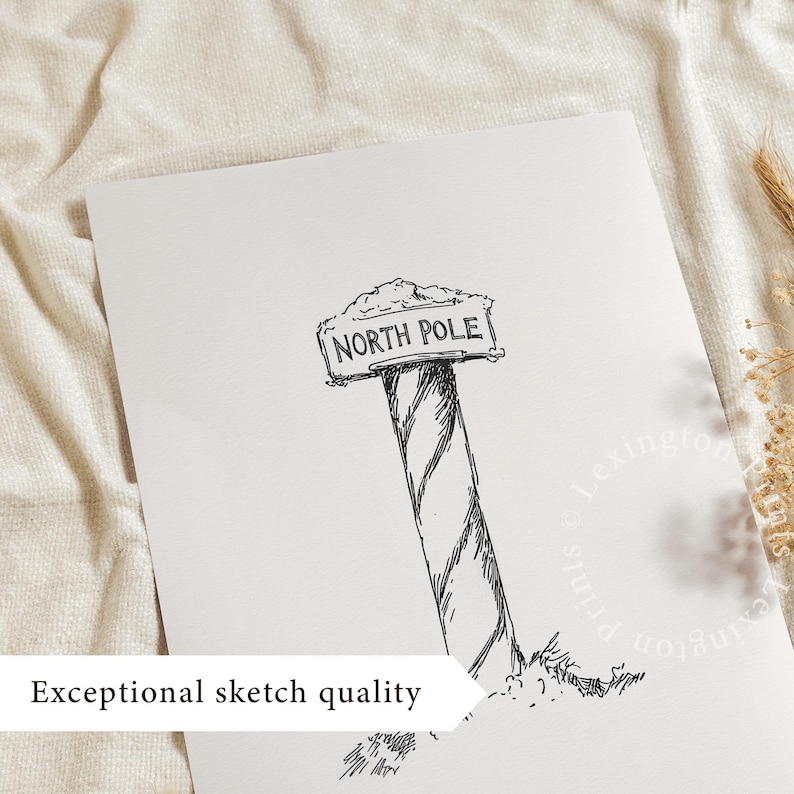 Christmas North Pole Print, Christmas PRINTABLE Wall Art, Trendy ...