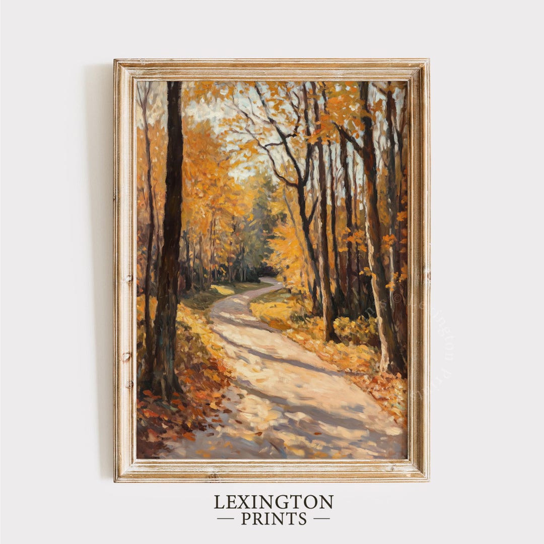 Fall Forest Pathway Art, Fall PRINTABLE Wall Art, Moody Autumn Decor ...