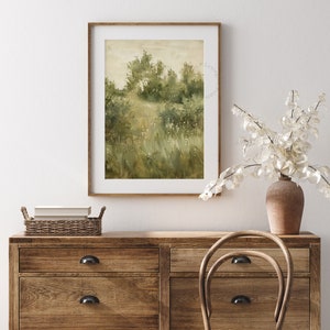 Rustic Spring Printable Wildflower Field Landscape Painting, Spring ...