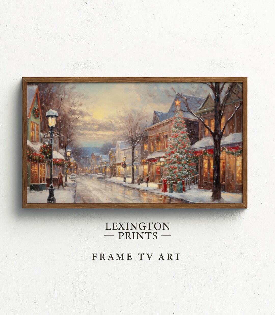 Christmas Village Christmas Frame TV Art Christmas Wall Art Town City ...